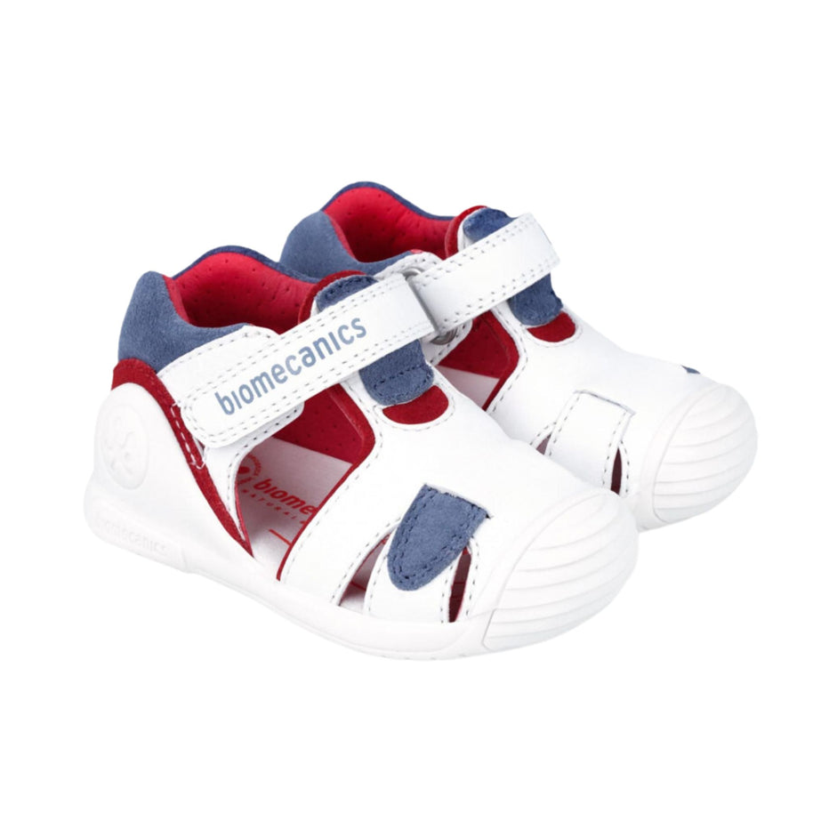 Biogateo White Sandals With Blue Suede Detail For Kids – The Elly Store