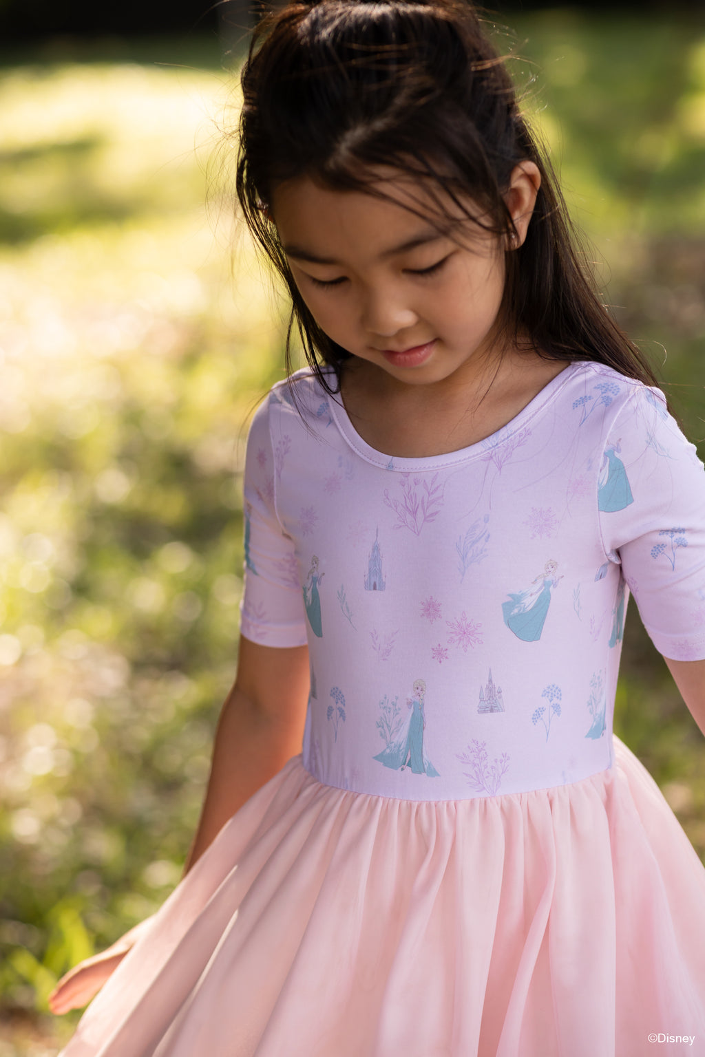 Lyla Dress Peach Floral Elsa - Disney | elly – The Elly Store