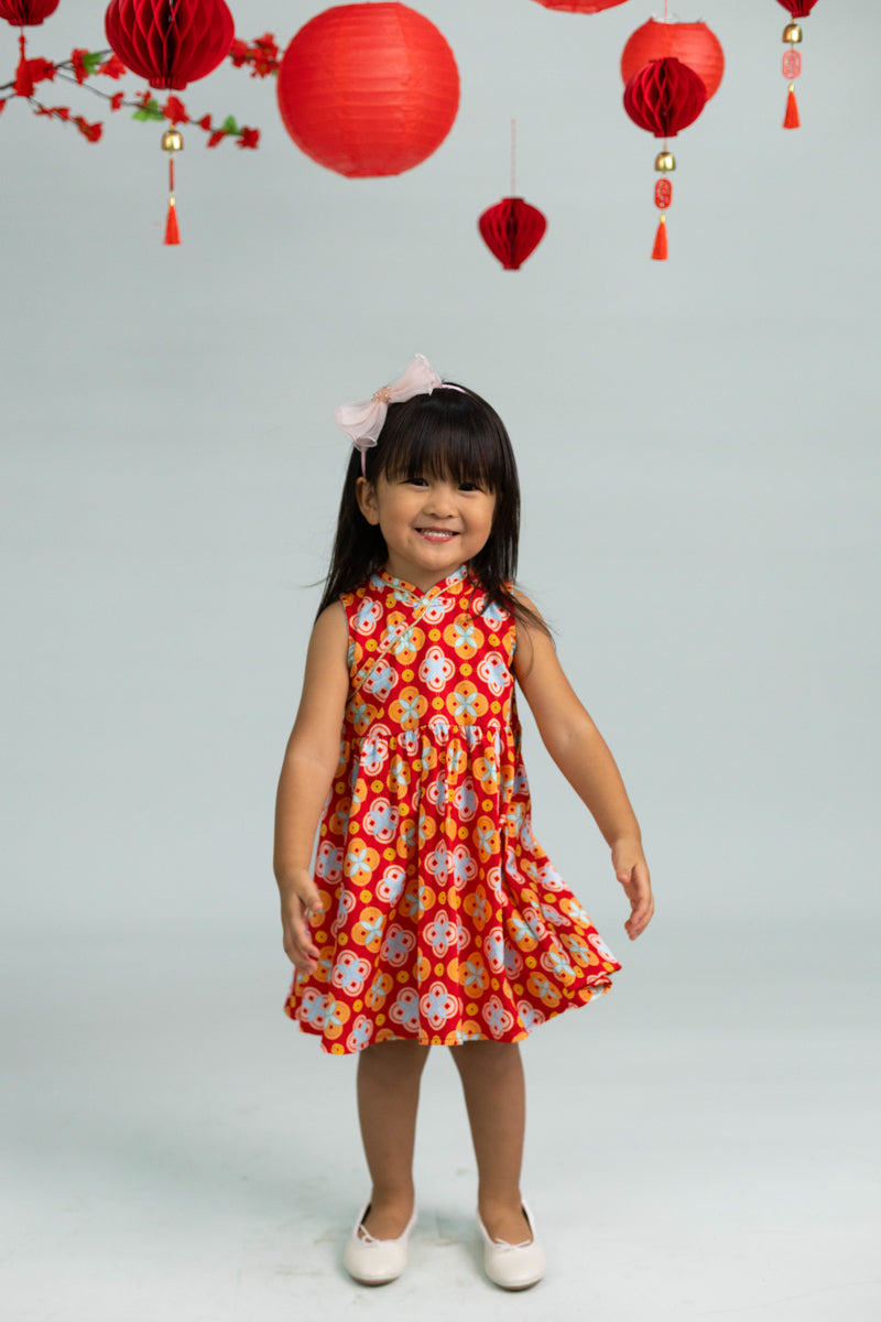 Baby Flare Cheongsam - Red Lucky Coins | Elly CNY 2026 – The Elly Store
