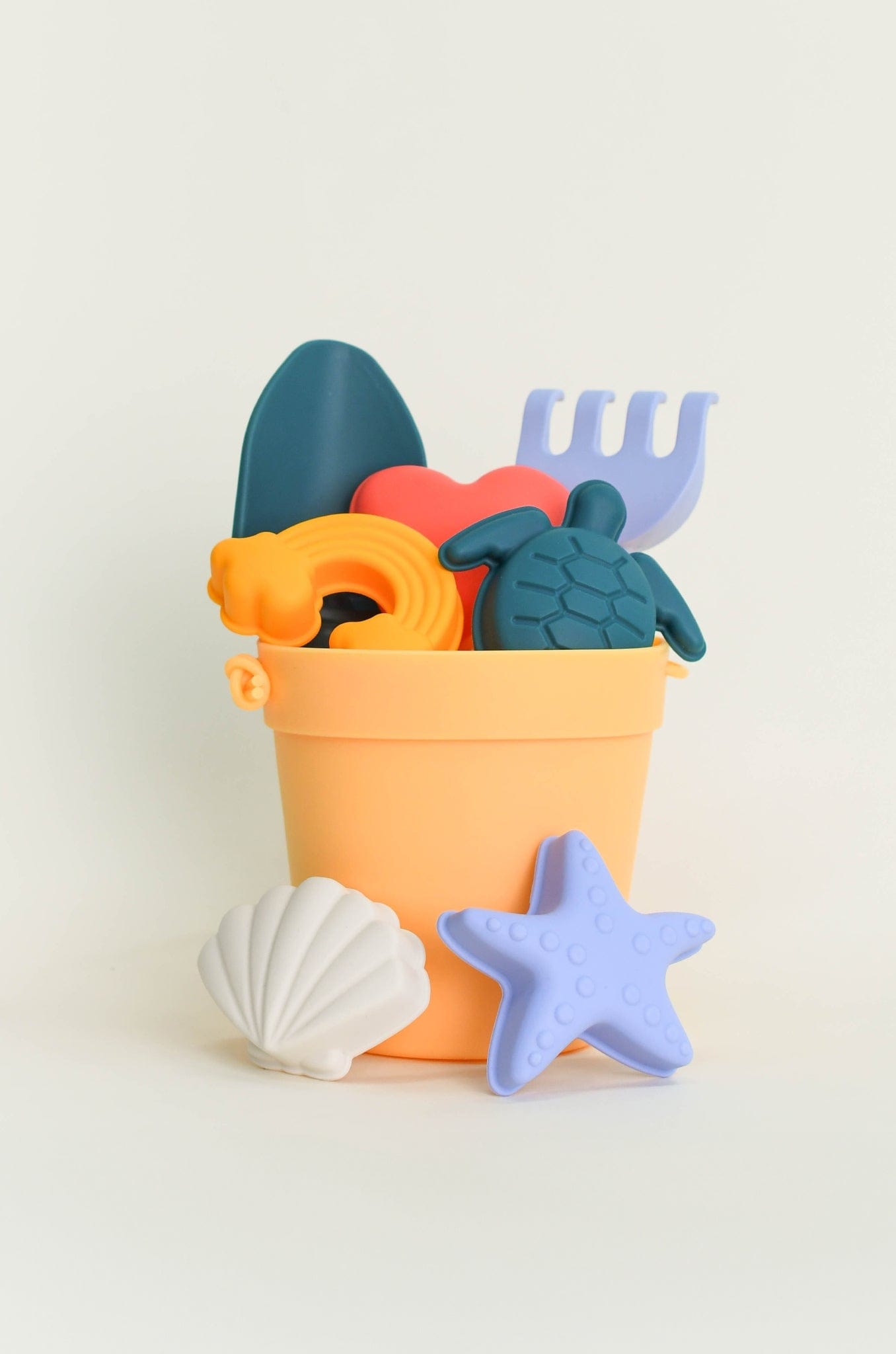 Beach Bucket Sand Play Set - Peach 8 piece Set – The Elly Store