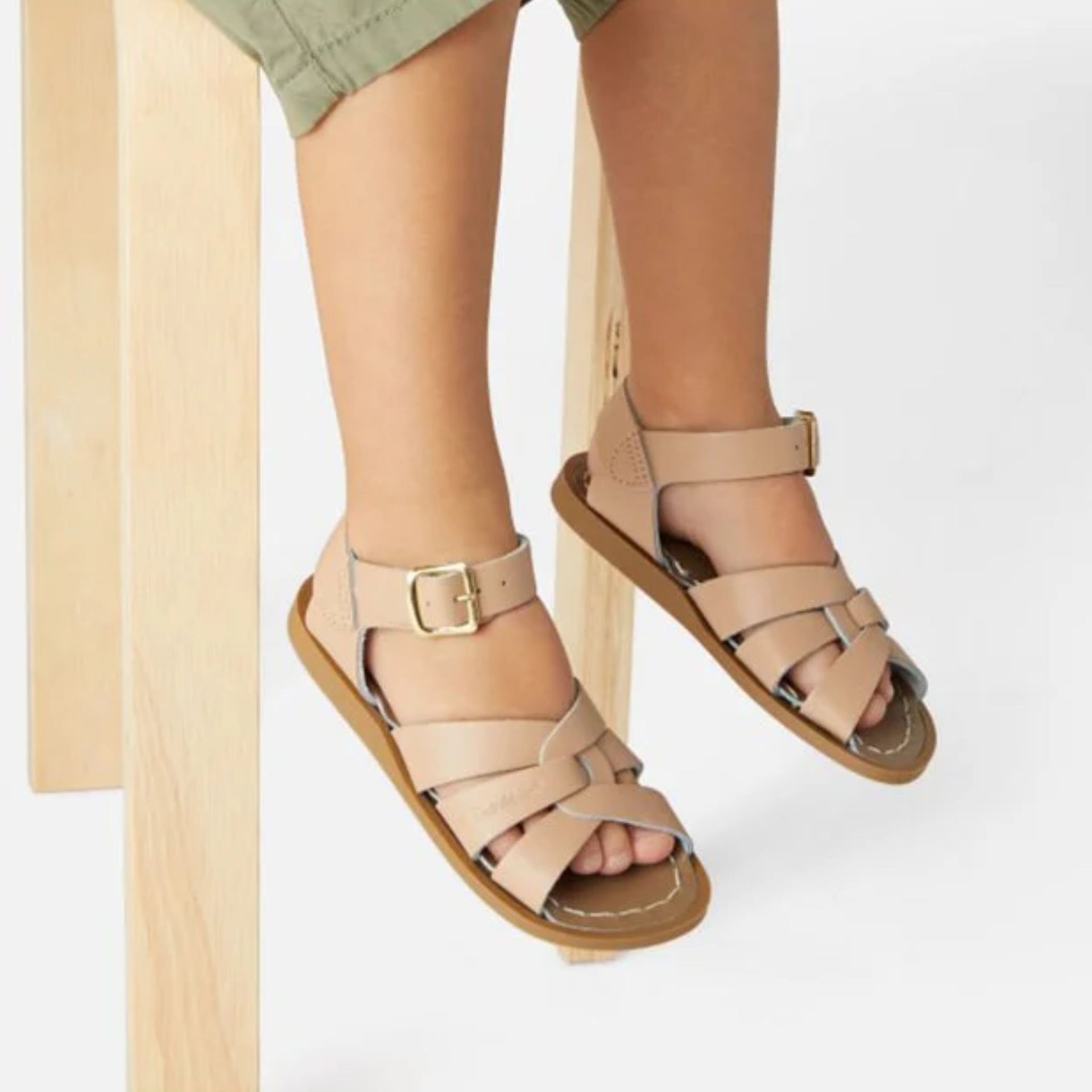 Salt-Water Sandals | Original Kids Sandals - Latte – The Elly Store