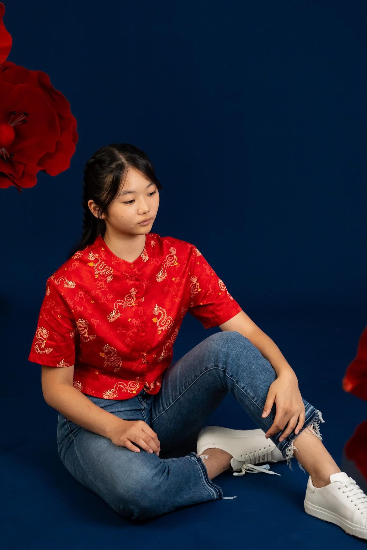 Ava Top - Red Dragon Pearl | Elly CNY 2024 – The Elly Store